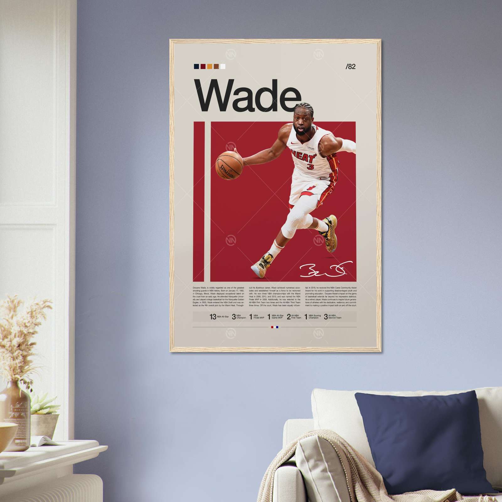 Dwayne Wade Poster, Basketball Gift, Sports Poster, Full-Size Poster ...