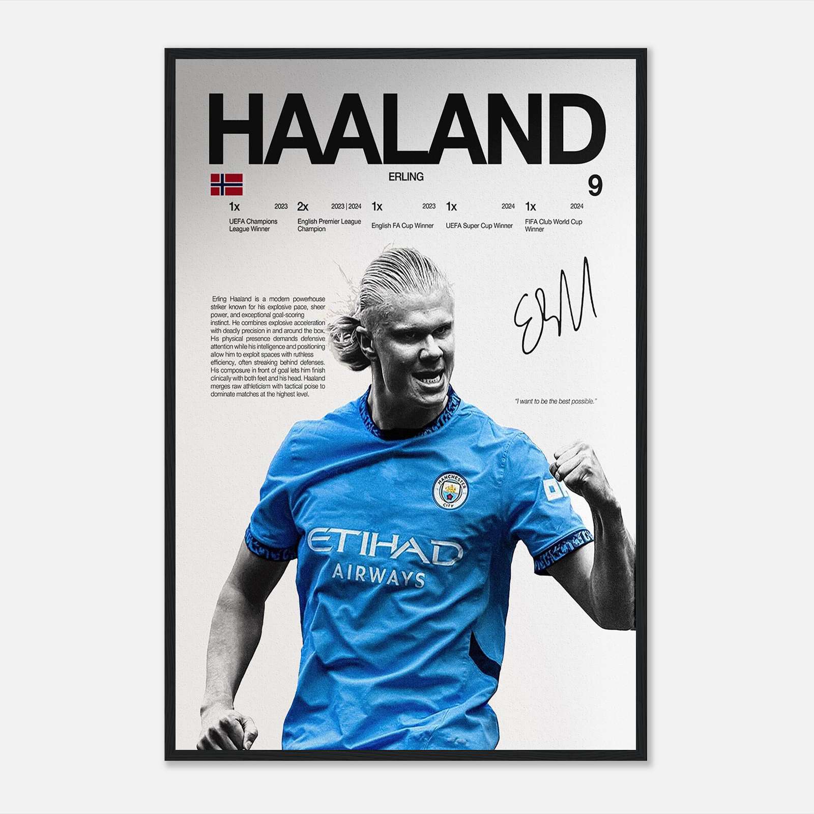 Erling Haaland Poster, Football Poster, Football Player Poster, Sports ...