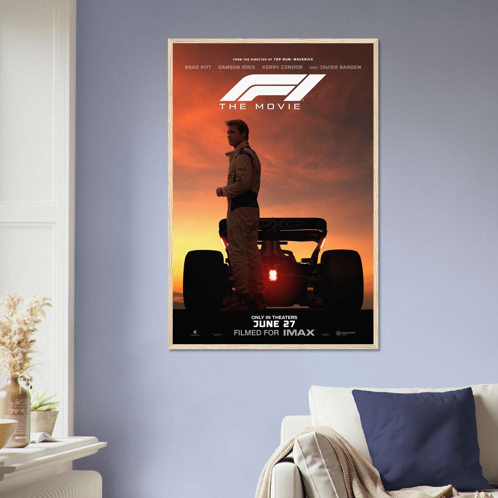 F1 The Movie Poster, Brad Pitt Formula One Wall Art, Full-Size Poster ...