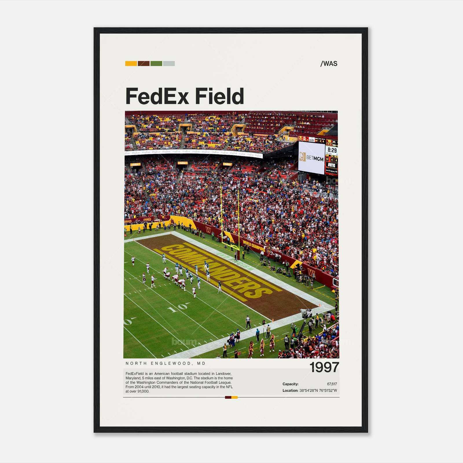 Fedex Field Poster, Stadium Poster, Sports Poster, Full-Size Poster ...