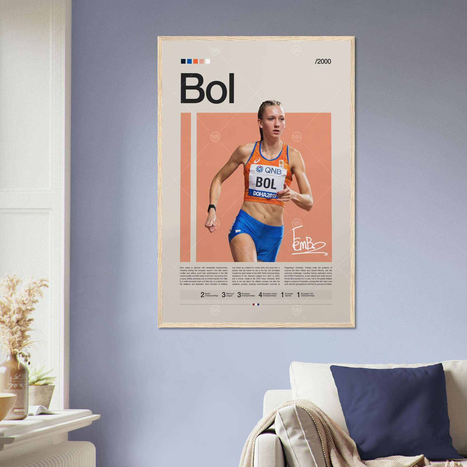 Femke Bol Poster, Running Poster, Workout Poster, Sports Poster, Full ...