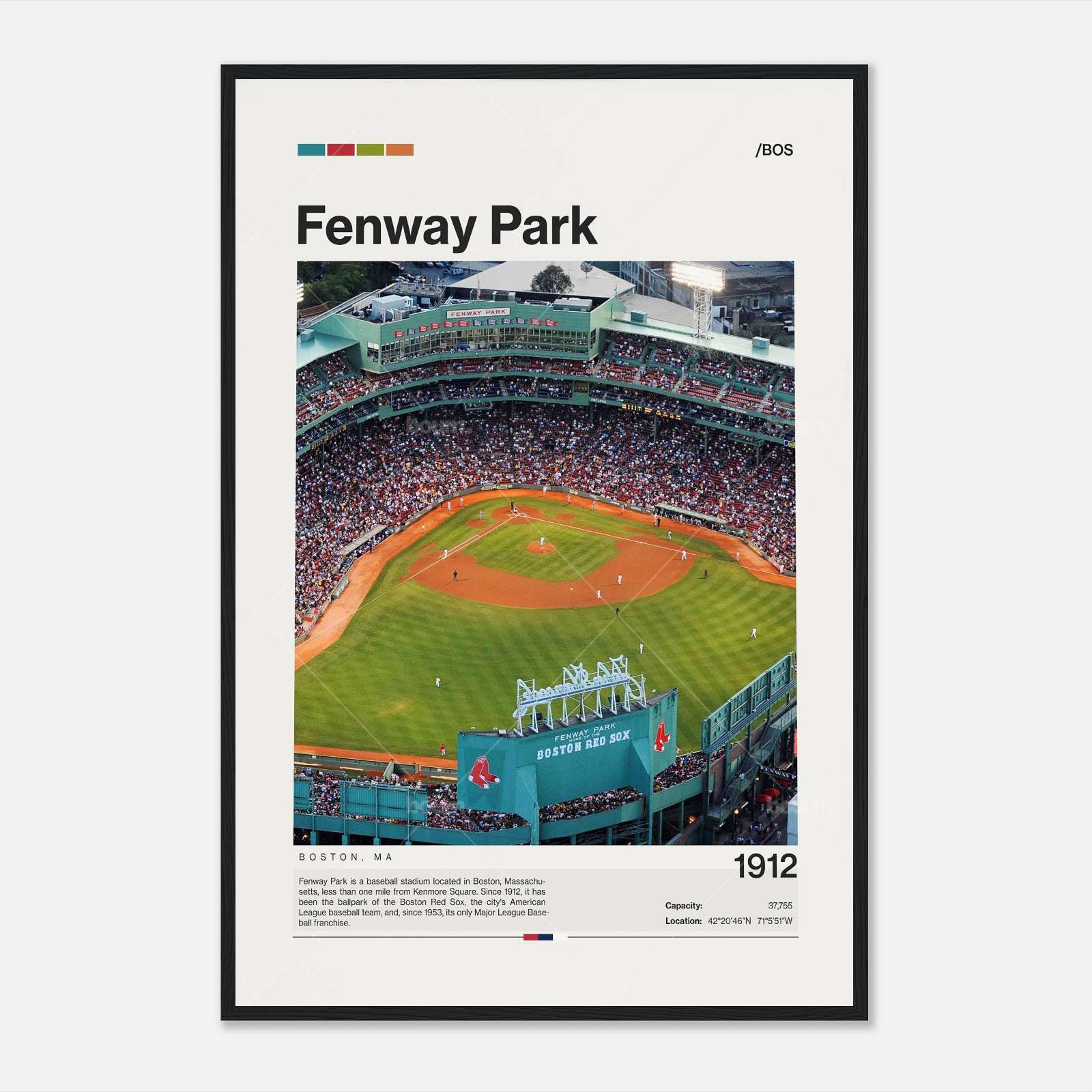 Fenway Park Poster, Full-Size Movie Poster, Ready to Hang - Citiesbox