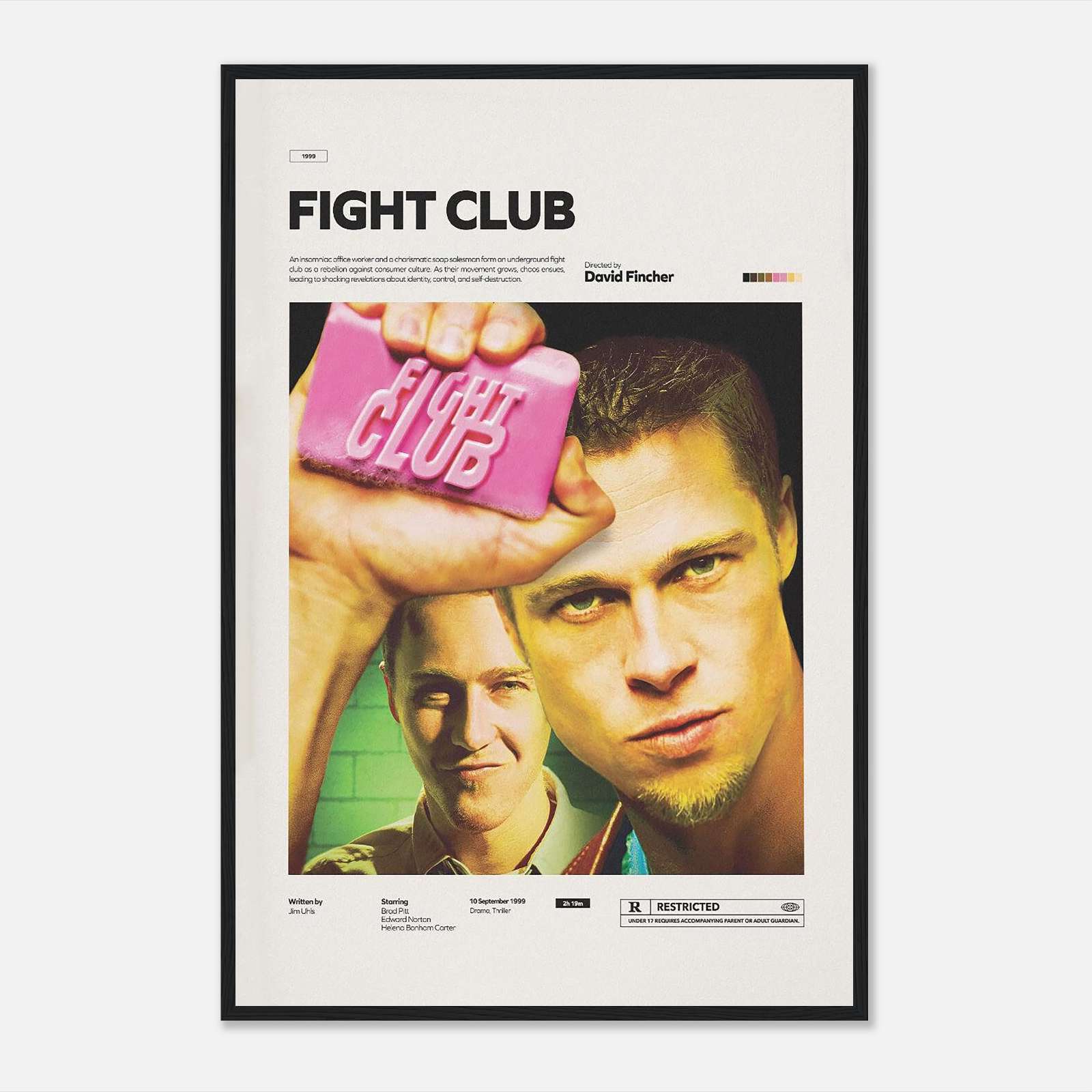 Fight Club Movie Poster, David Finchers Fight Club Poster, Vintage ...