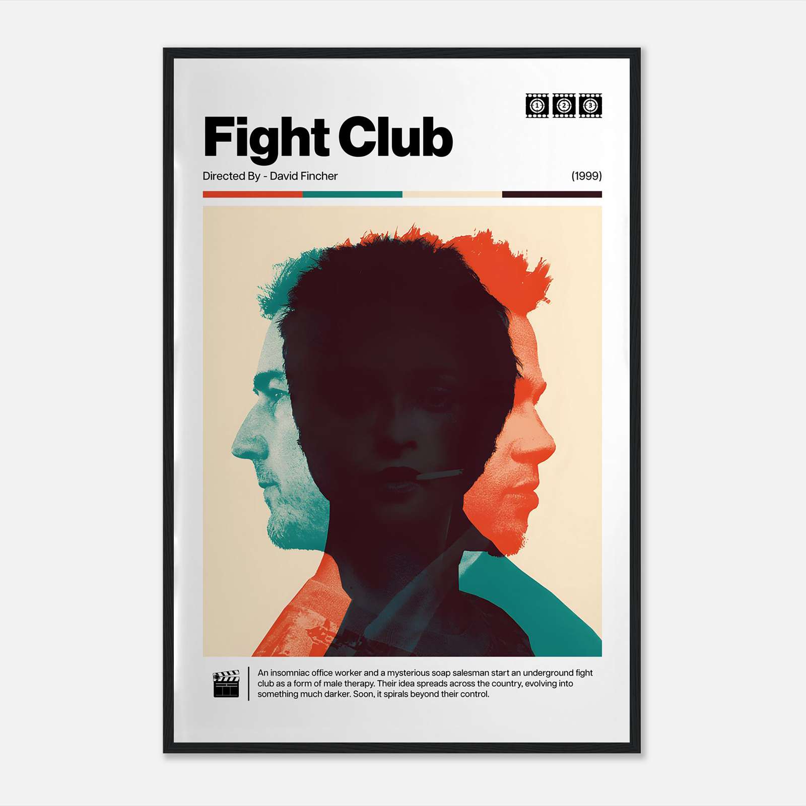 Fight Club Movie Poster, Drama, David Fincher Movies Prints, Full-Size ...