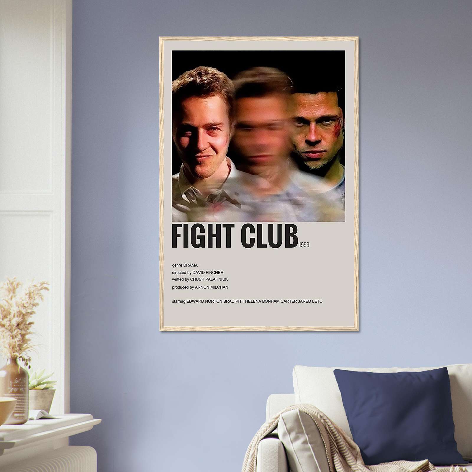 Fight Club Movie Poster, Fight Club Poster, Vintage Movie Poster, Full ...