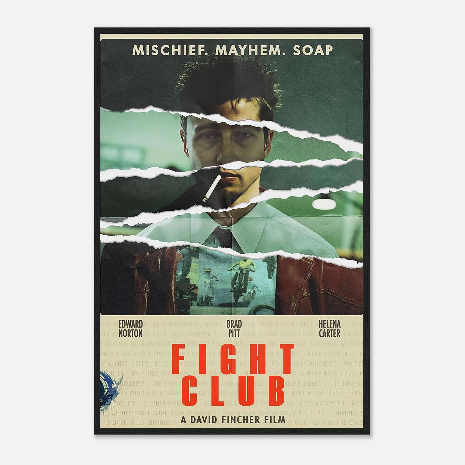Fight Club Movie Poster, Wall Art ,Art Home Decoration Poster, Full ...