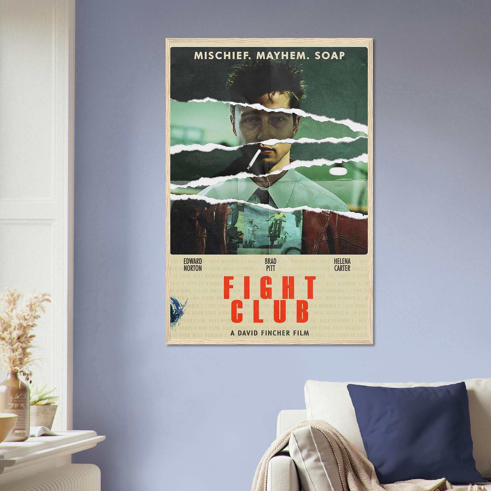 Fight Club Movie Poster, Wall Art ,Art Home Decoration Poster, Full ...