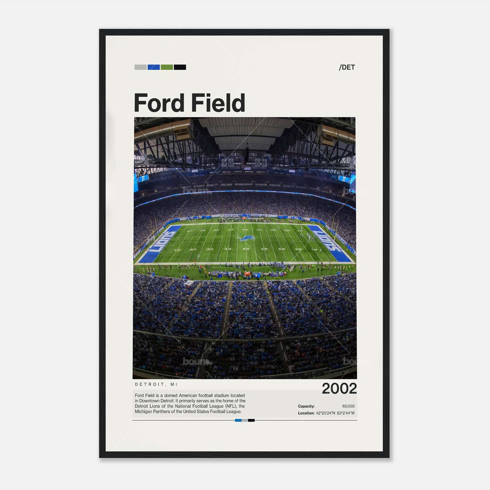 Ford Field Poster, Full-Size Poster, Ready to Hang - Citiesbox