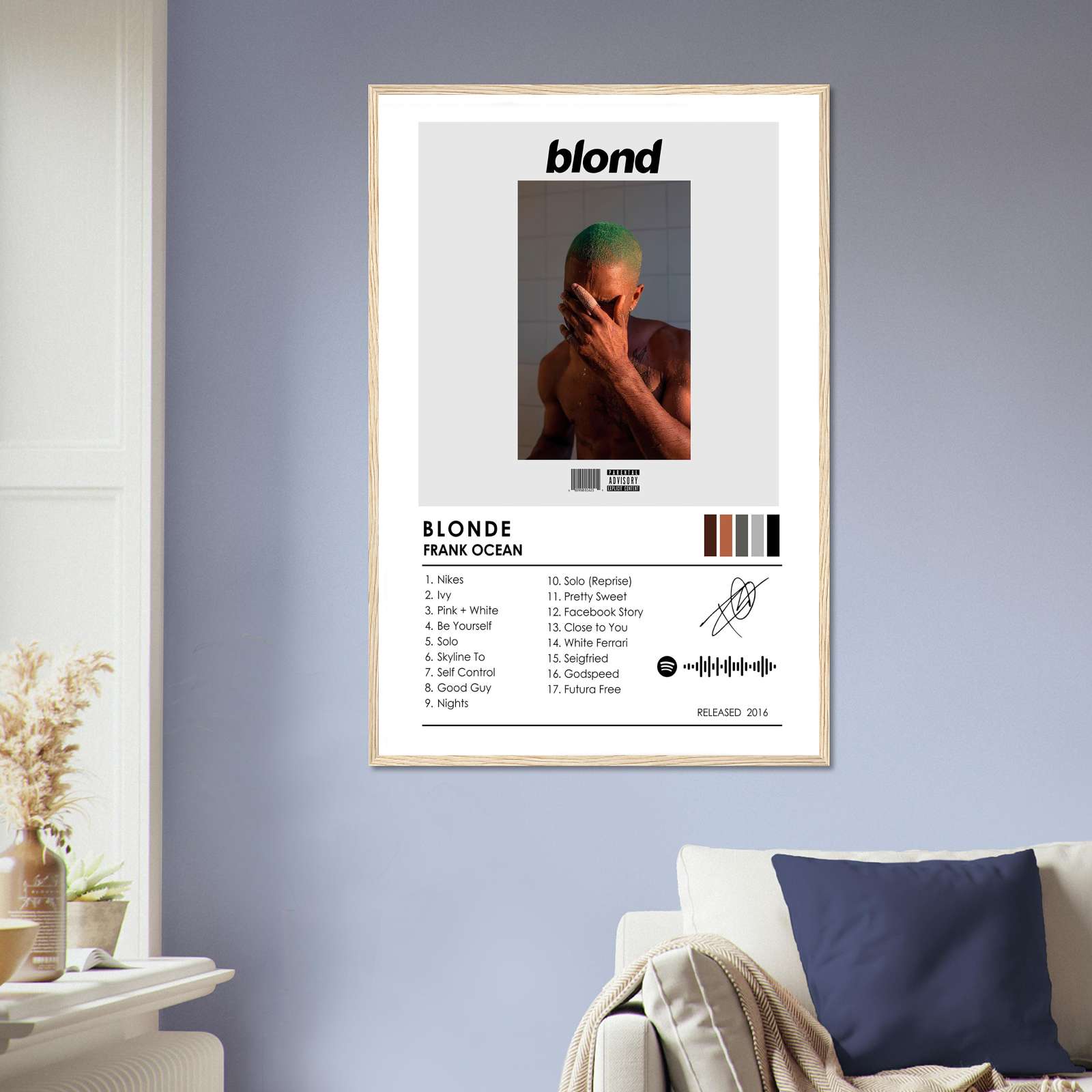 Frank Ocean Poster, Blonde Album Poster, Full-Size Poster, Ready to ...
