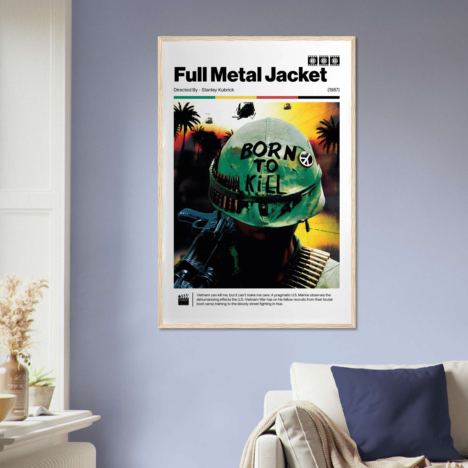 Full Metal Jacket Movie Poster, Classic Movie Poster Drama, Full-Size ...