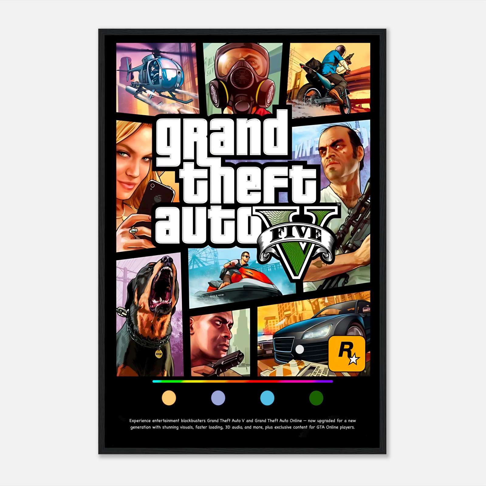 Grand Theft Auto V Poster, Gta V Game Poster, Video Game Poster, Full ...
