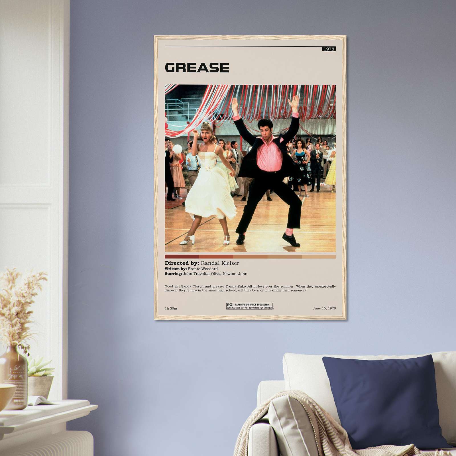 Grease Movie Poster, Vintage Movie Poster, Tv Series Poster, Full-Size ...