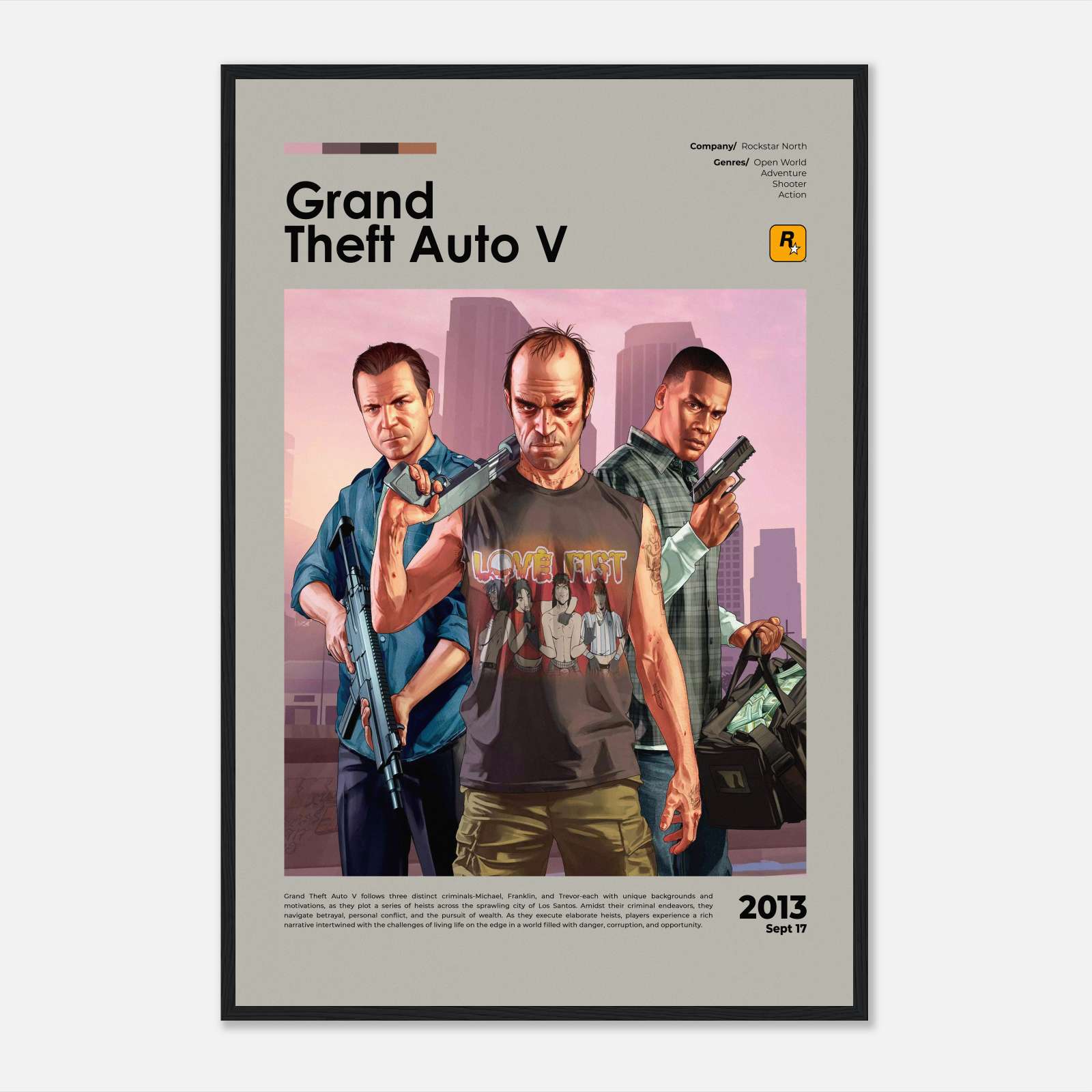 Gta V Poster, Gaming Room Poster, Gaming Wall Poster, Full-Size Poster ...