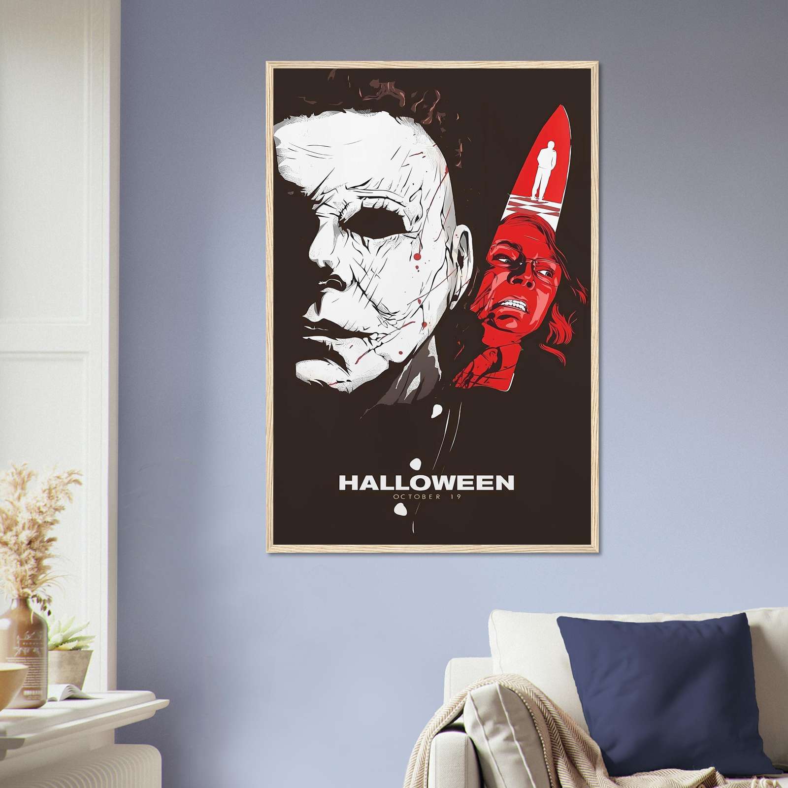 Halloween Movie Poster, Michael Myers Wall Art, Horror Movie Poster 2 ...