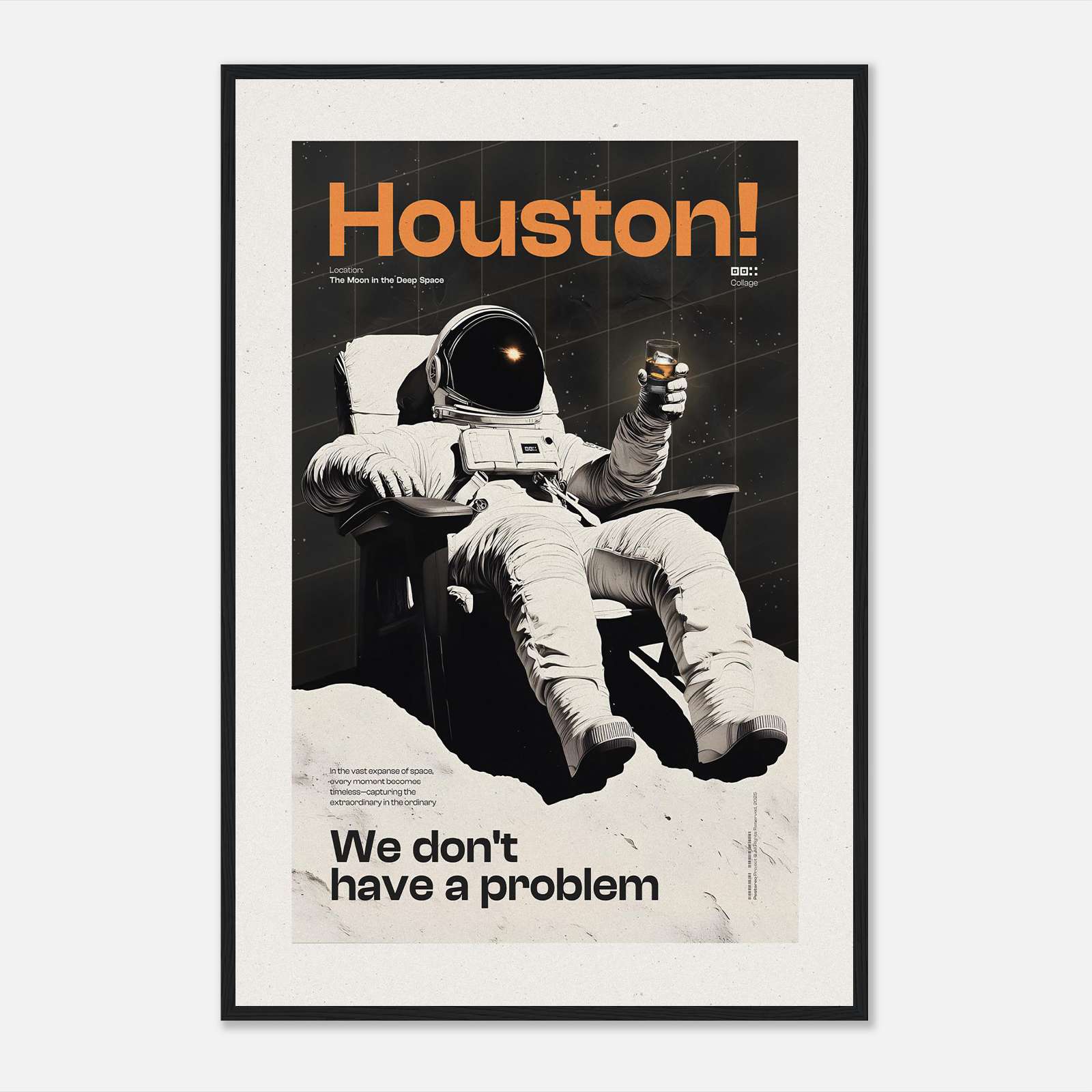 Houston Astronaut Poster, Relaxing Space Explorer Art Print, Full-Size ...