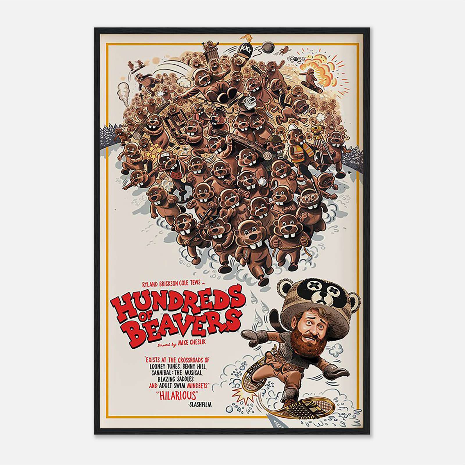 Hundreds Of Beavers Comedy Movie Poster, Vintage Movie Poster, Film ...