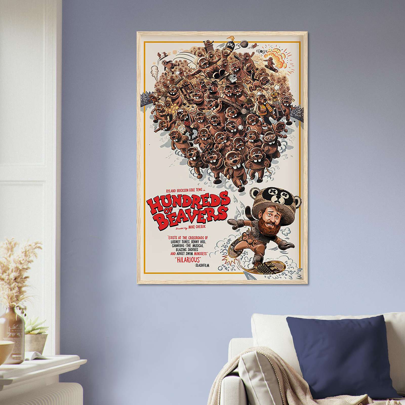 Hundreds Of Beavers Comedy Movie Poster, Vintage Movie Poster, Film ...