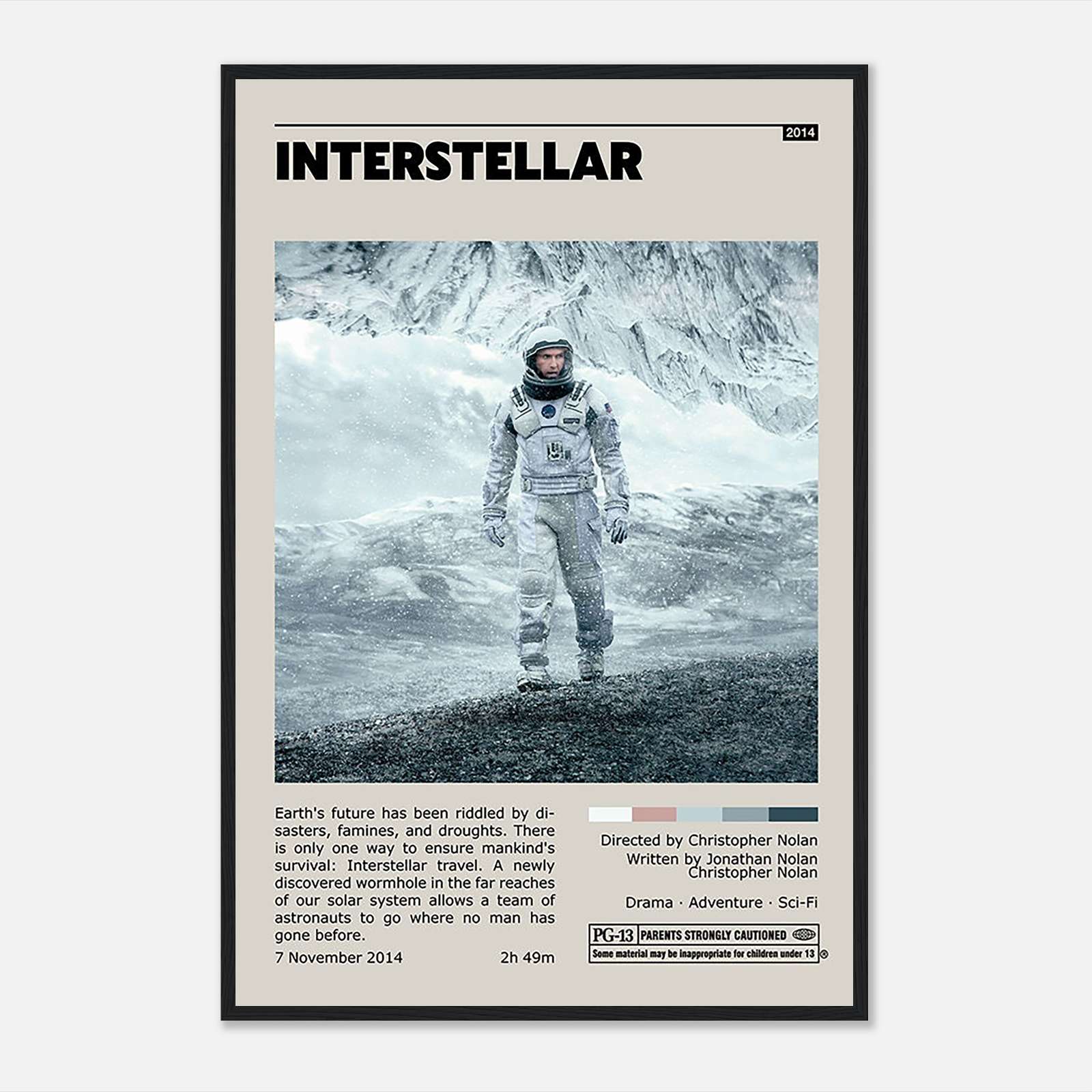 Interstellar Movie Poster, Interstellar Retro Vintage Poster ...