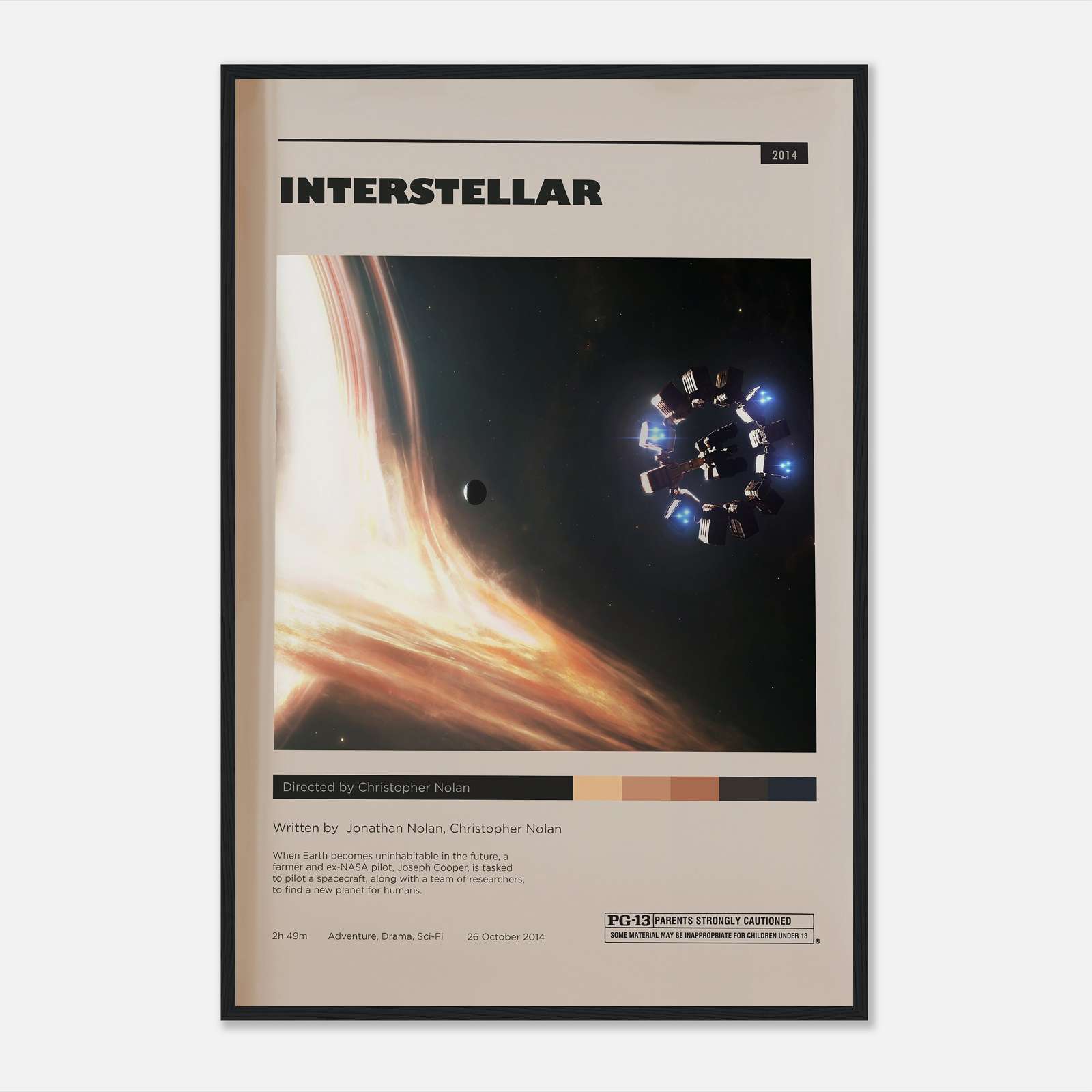 Interstellar Poster Christopher Nolan Wall Art Minimalist Wall Decor ...