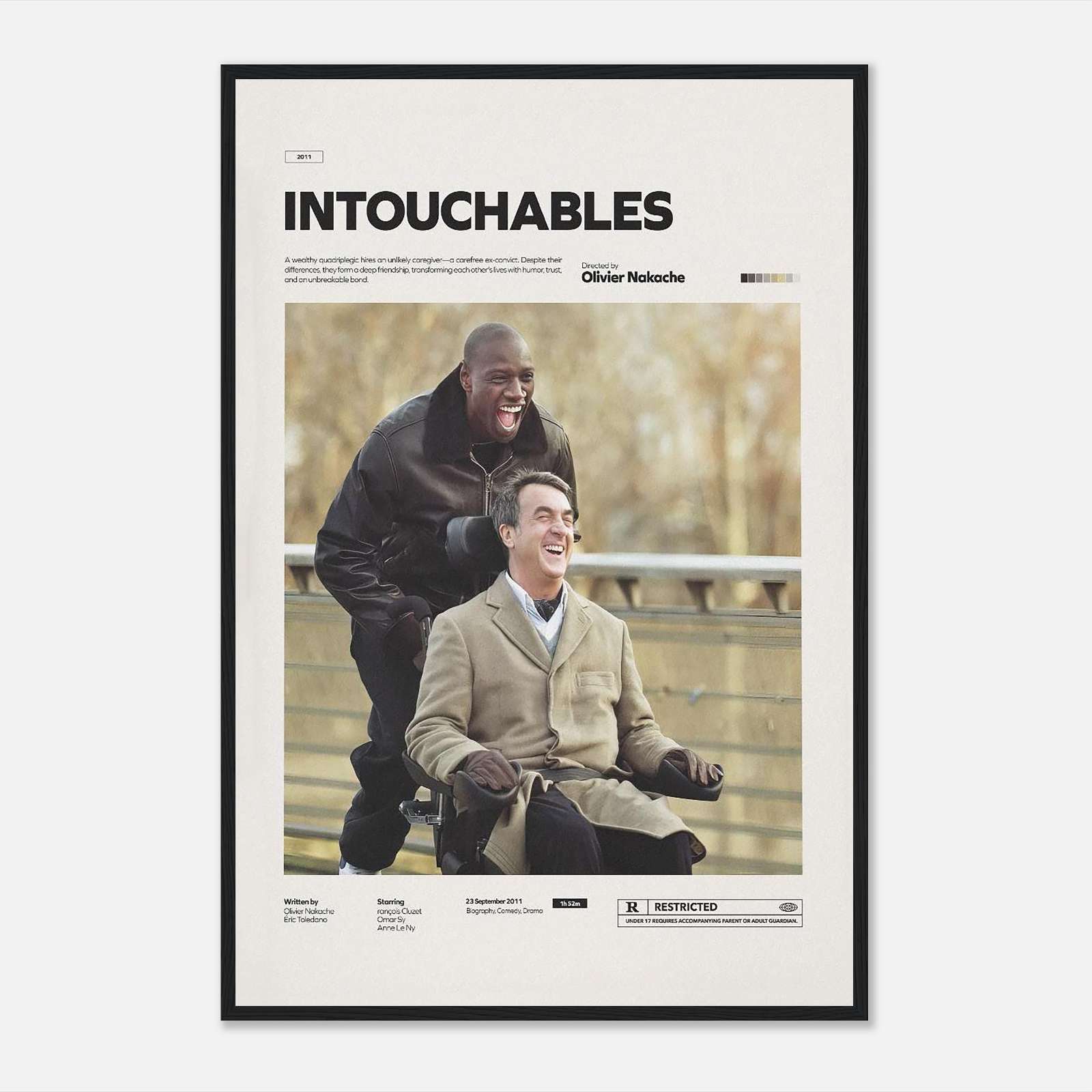 Intouchables Movie Poster, Intouchables Film Poster, Vintage Movie Poster, Full-Size Poster ...