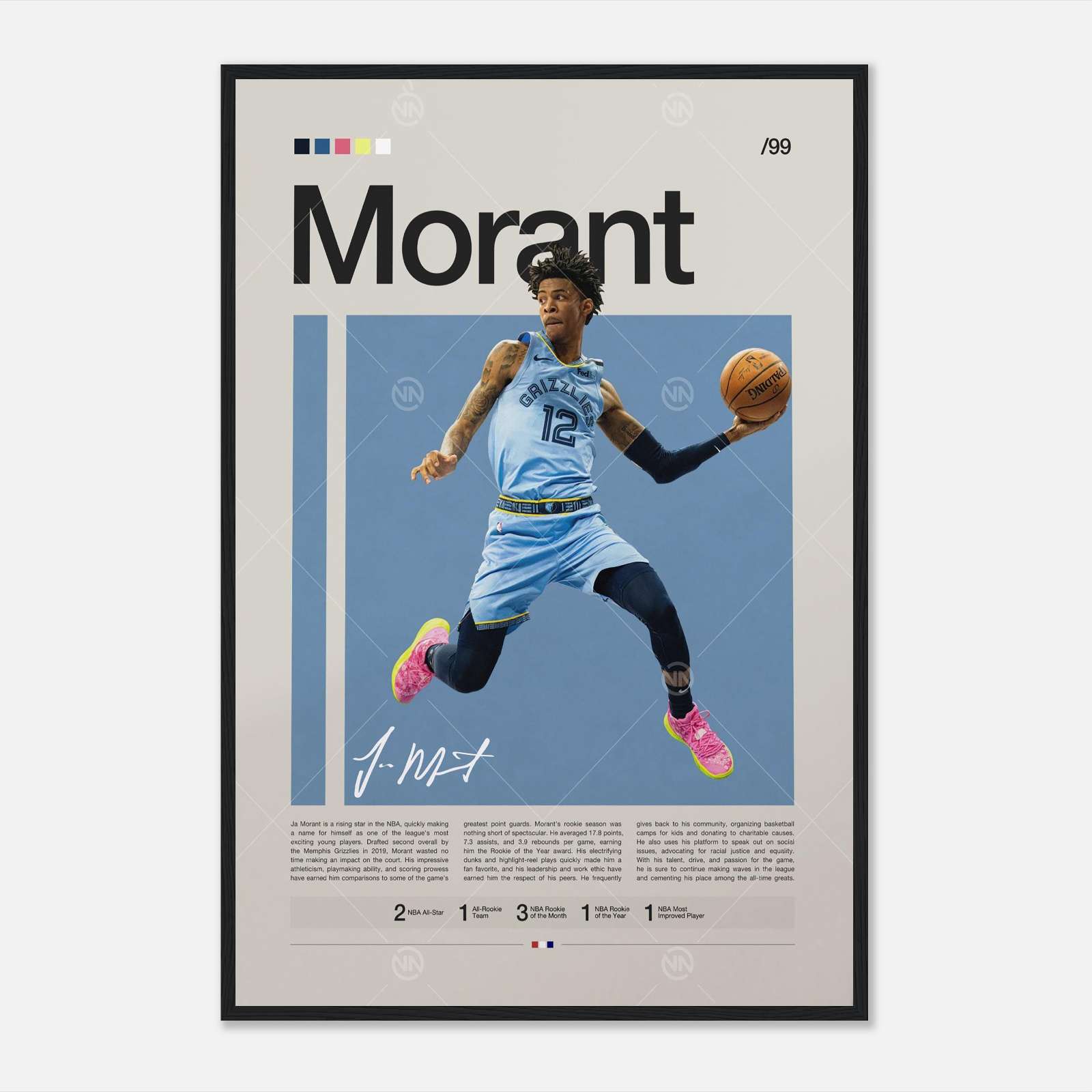 Ja Morant Poster, Basketball Poster, Sports Bedroom Posters, Full-Size ...