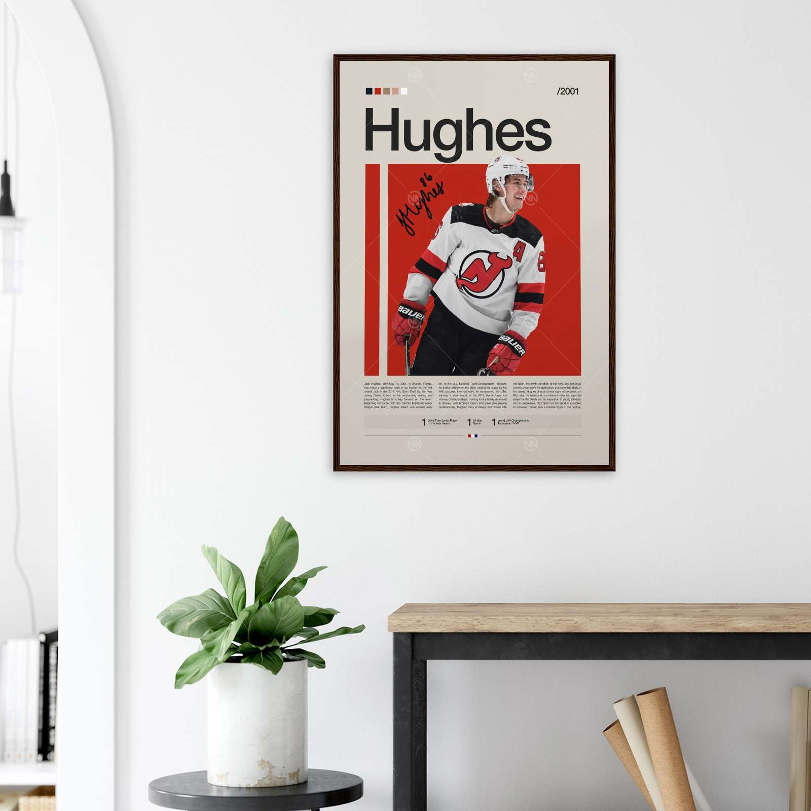 Jack Hughes Poster, Sports Poster, Hockey Poster, Full-Size Poster ...