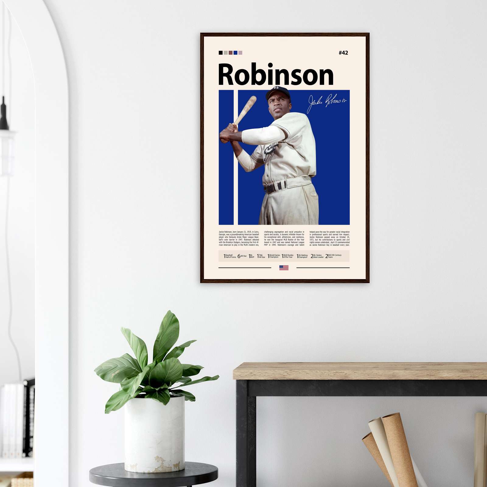 Jackie Robinson Poster, Baseball Poster, Sports Poster, Full-Size ...