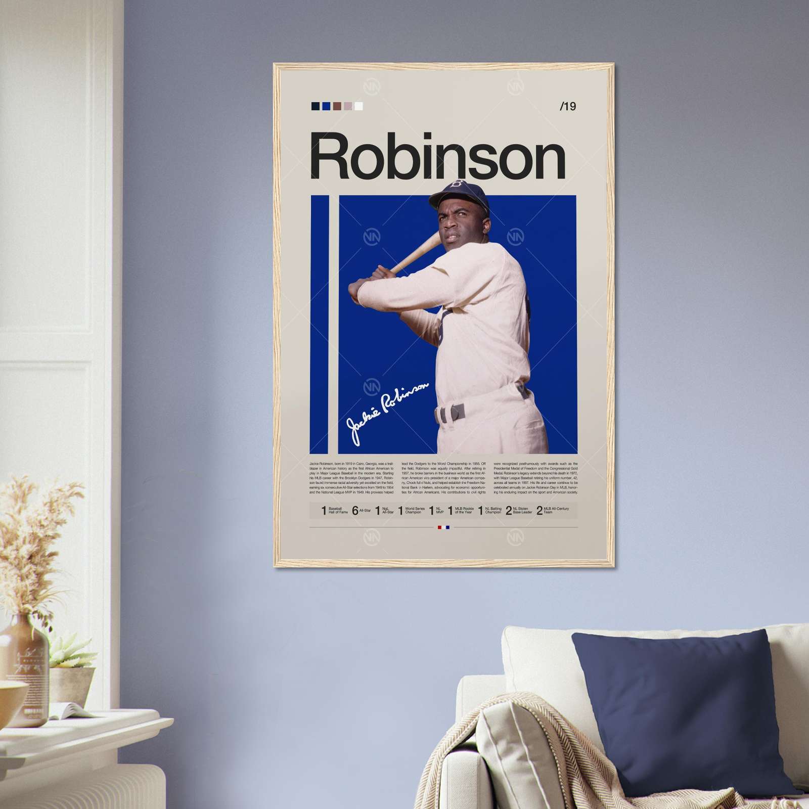 Jackie Robinson Poster, Sports Poster, Baseball Poster, Full-Size ...