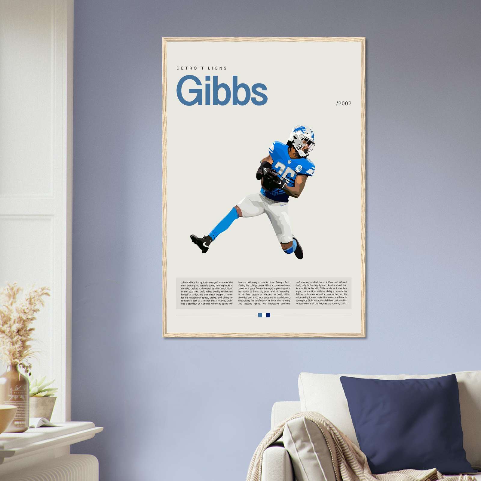 Jahmyr Gibbs Poster, Sport Poster, Full-Size Poster, Ready to Hang ...