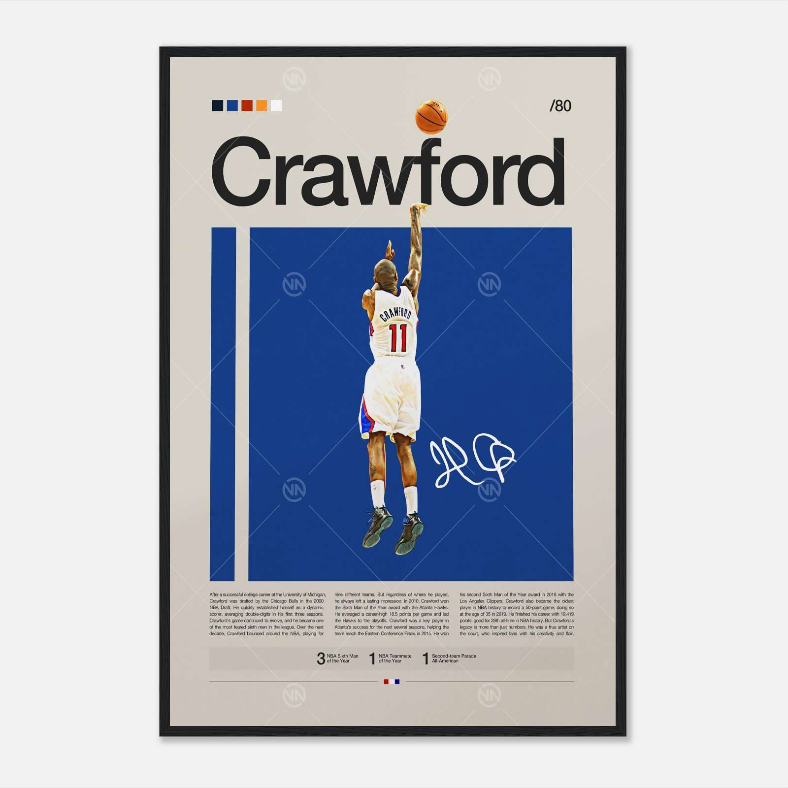 Jamal Crawford Poster, Sports Poster, Baseball Player Poster, Full-Size ...
