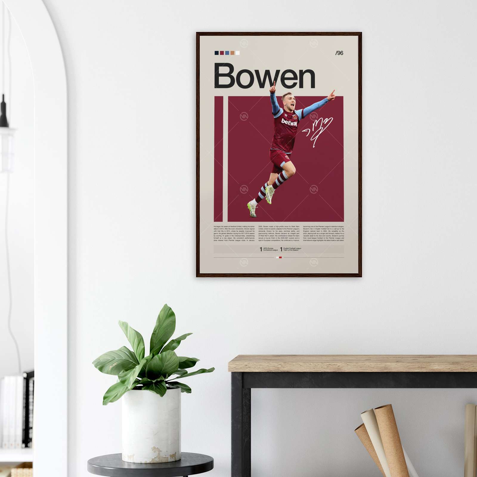Jarrod Bowen Poster, Soccer Gifts, Sports Poster, Football Player ...