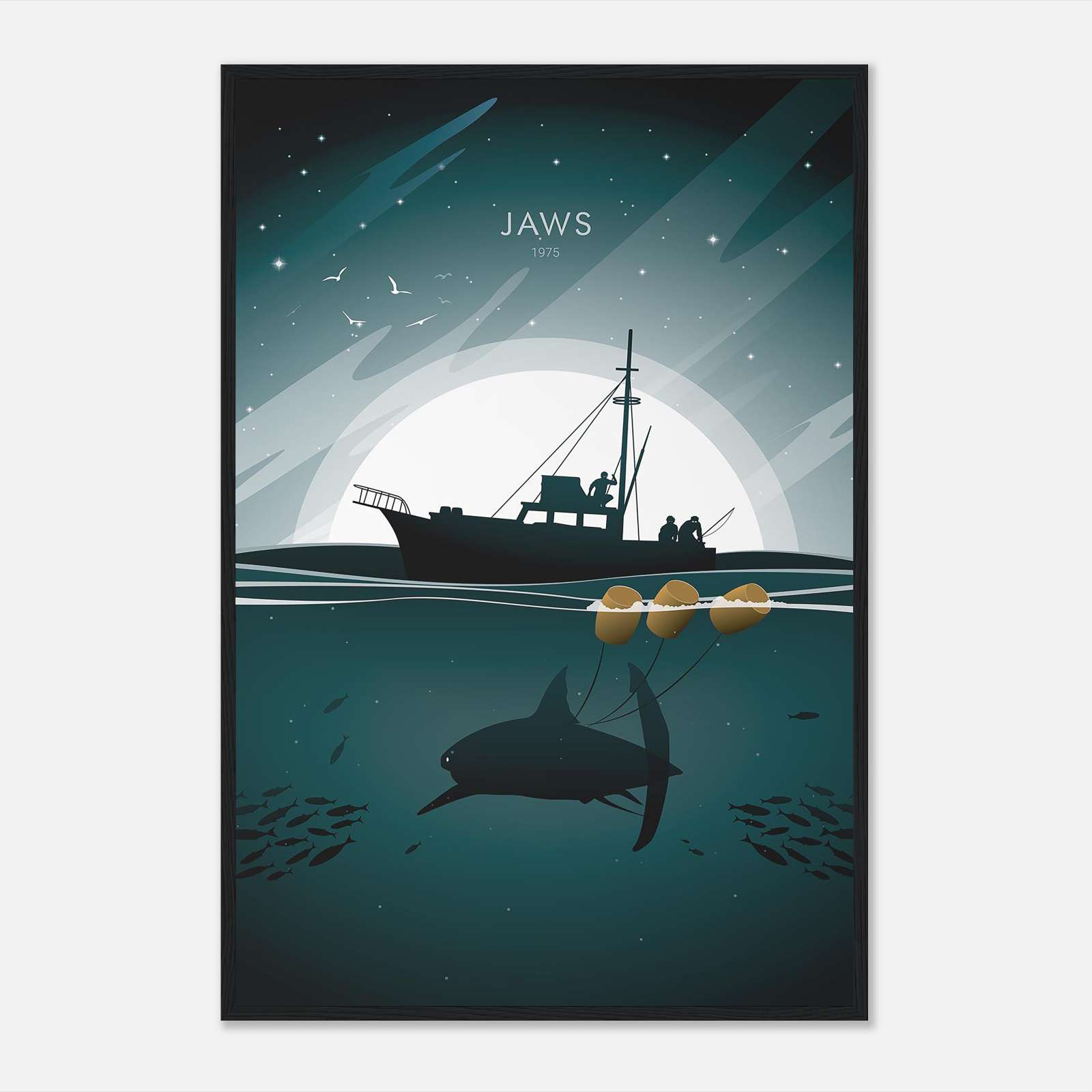 Jaws Movie Poster, Jaws Poster, Minimalist Poster, Vintage Movie Poster ...