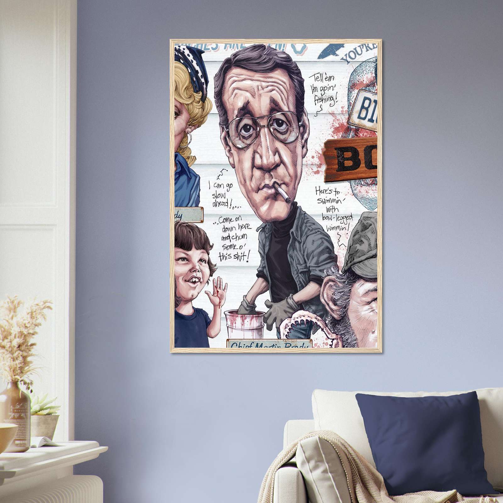 Jaws Movie Poster, Jaws Townsfolk Of Amity Island Poster, Classic Movie ...