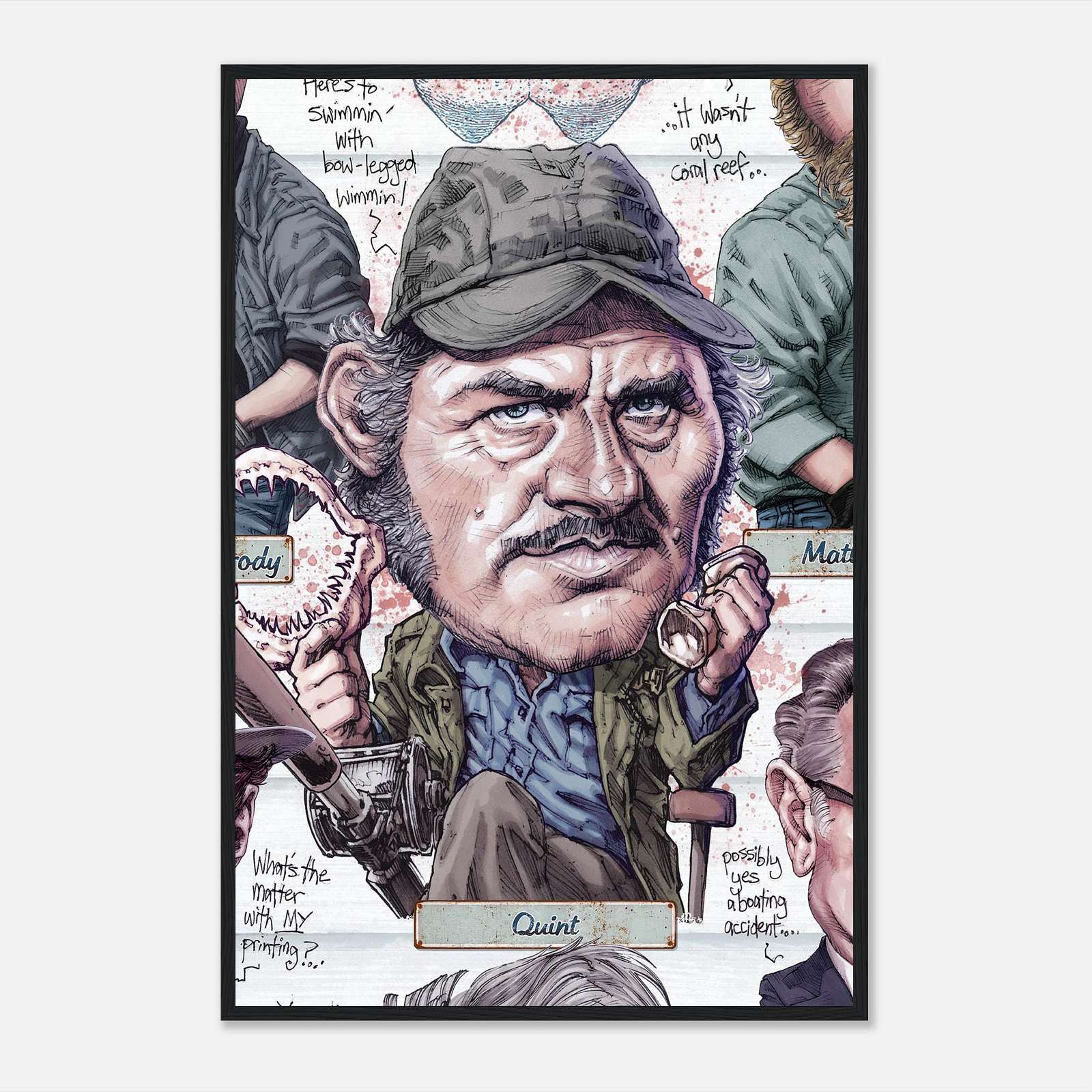 Jaws Movie Poster, Jaws Townsfolk Of Amity Island Poster, Classic Movie ...
