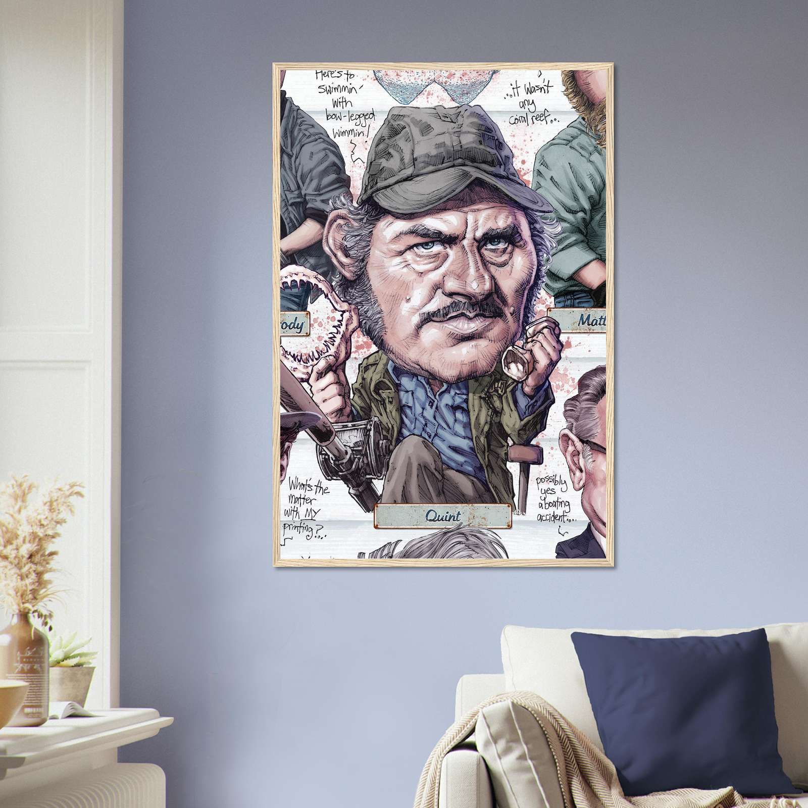 Jaws Movie Poster, Jaws Townsfolk Of Amity Island Poster, Classic Movie ...