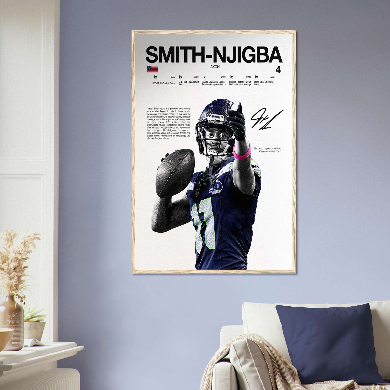 Jaxon Smith Njigba Poster, American Football Poster, Football Poster ...