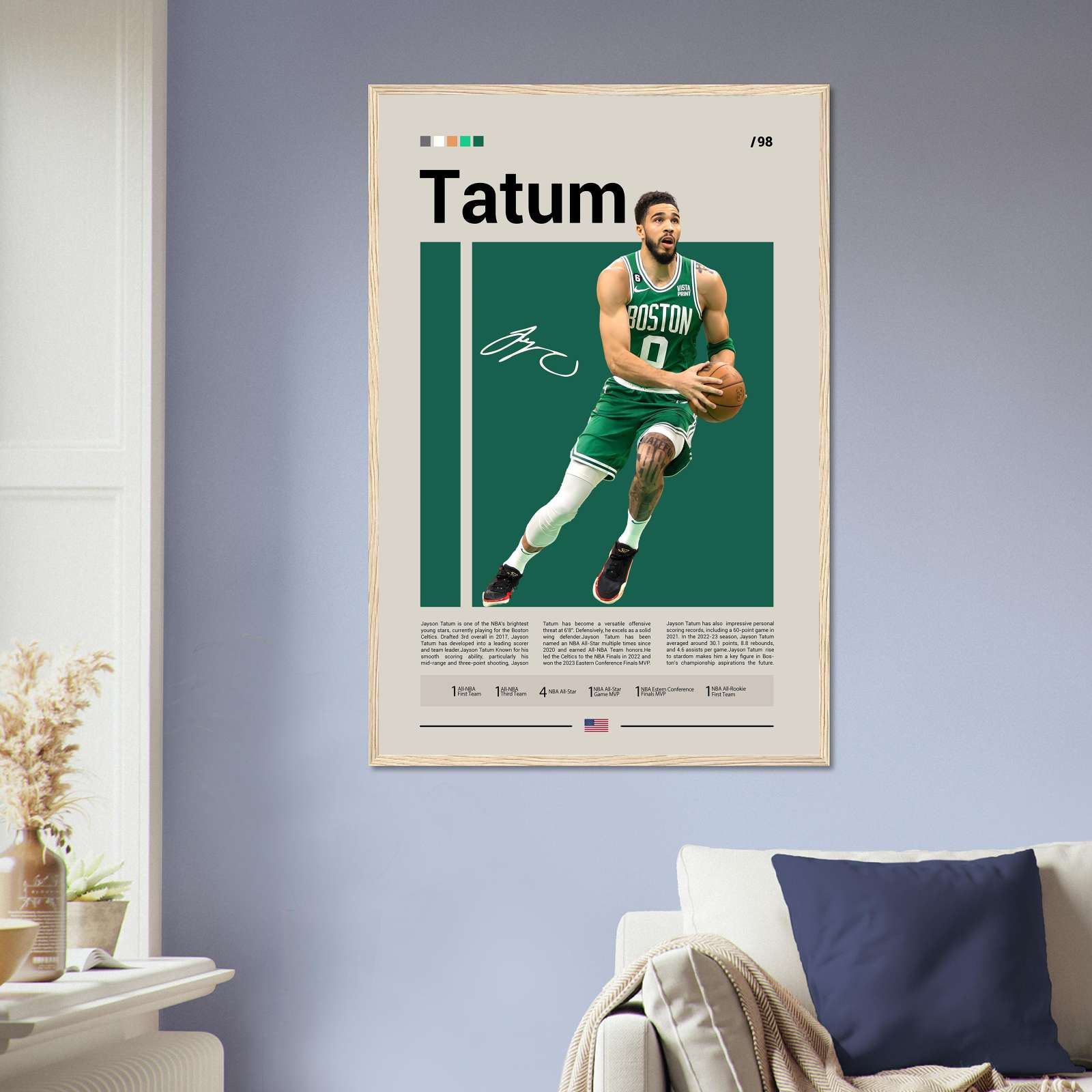 Jayson Tatum Poster, Sports Poster, Basketball Poster, Full-Size Poster ...