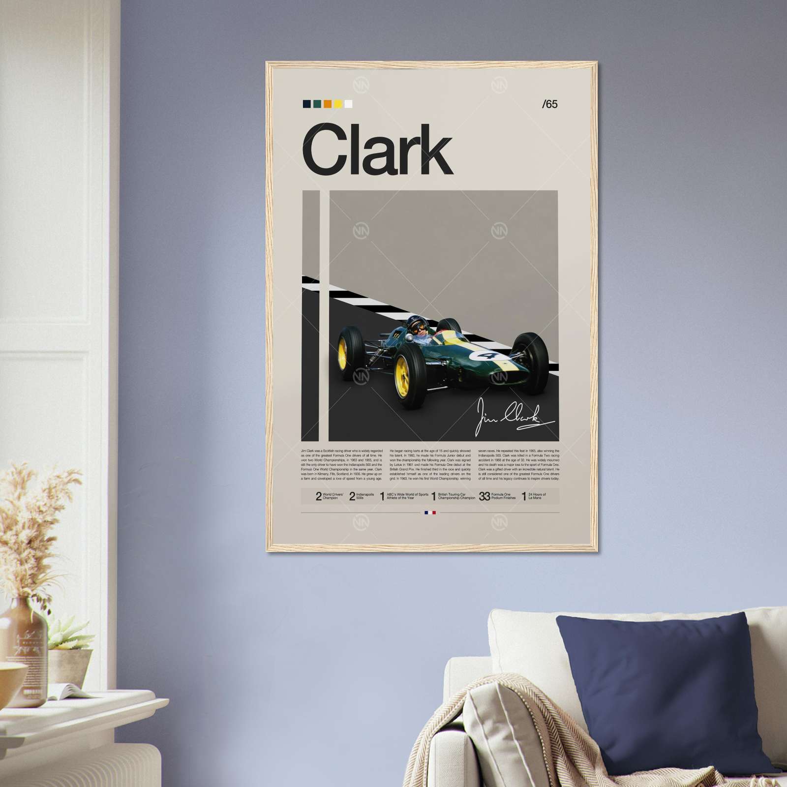 Jim Clark Poster, F1 Racing Poster, Motorsports, Formula 1 Poster ...