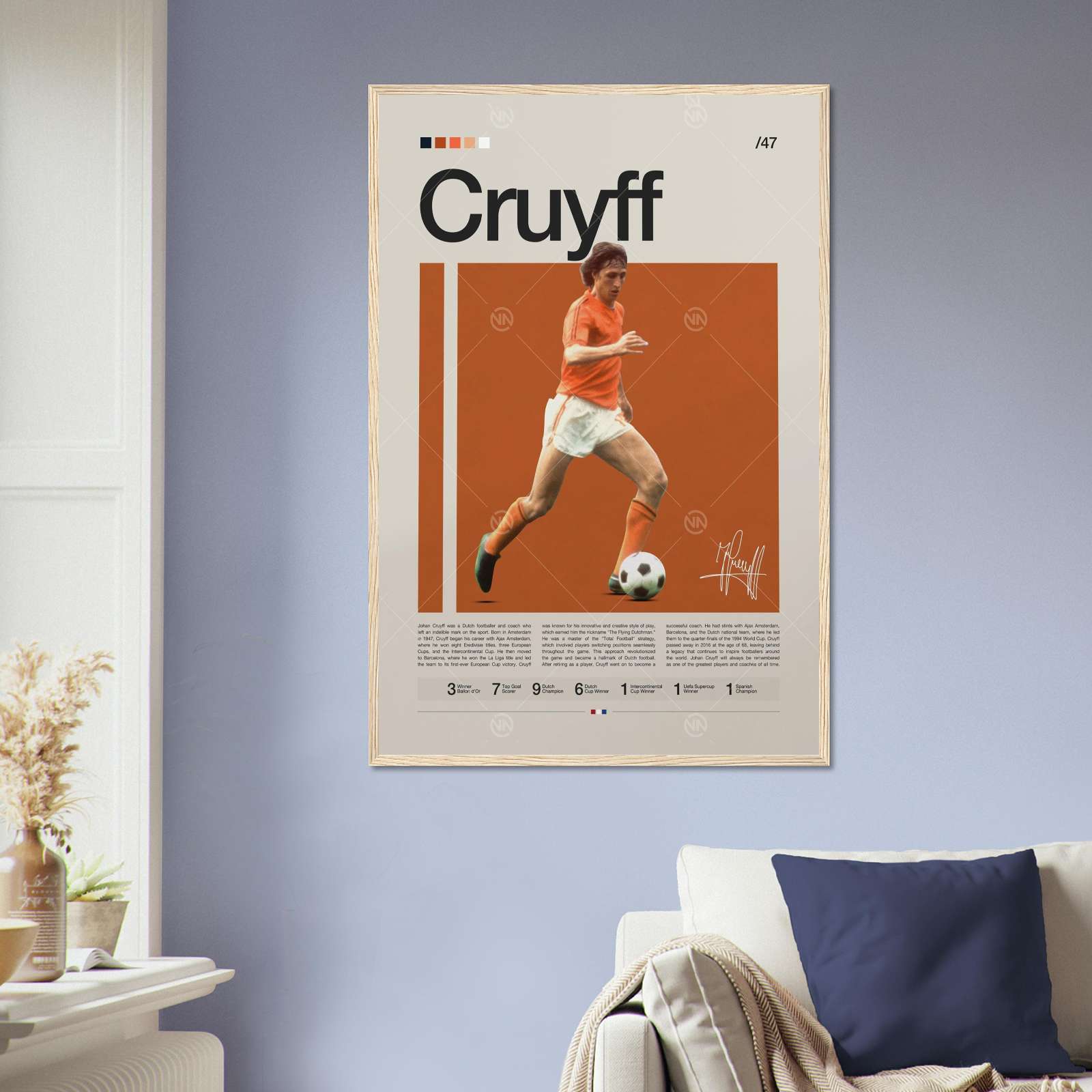 Johan Cruyff Poster, Netherlands Footballer Poster, Soccer Gifts ...