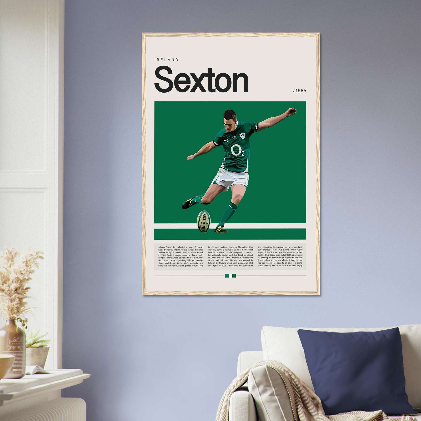 Johnny Sexton Poster, Sports Poster, Rugby Poster, Full-Size Poster ...