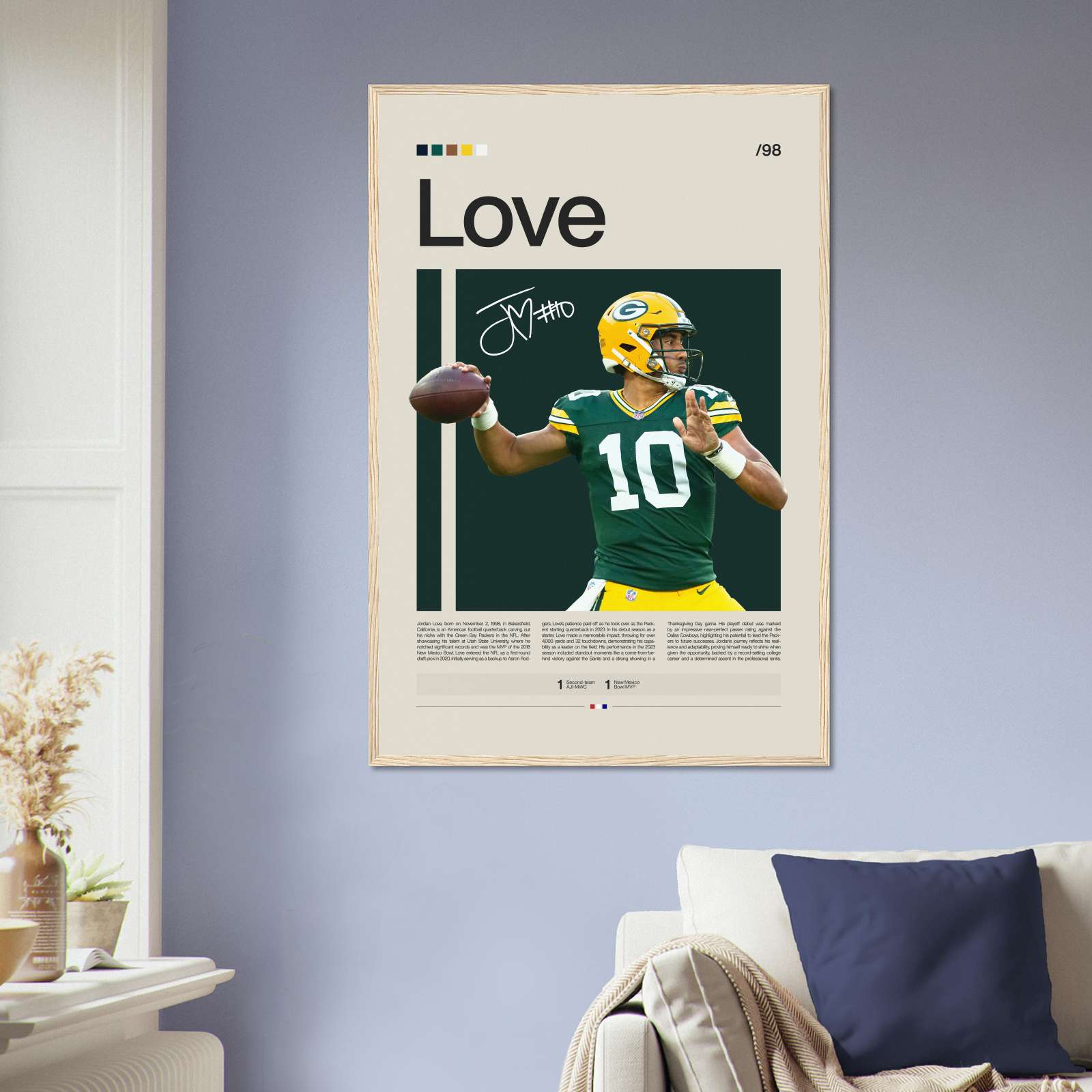 Jordan Love Poster, Football Poster, Sports Poster, Sports Bedroom ...
