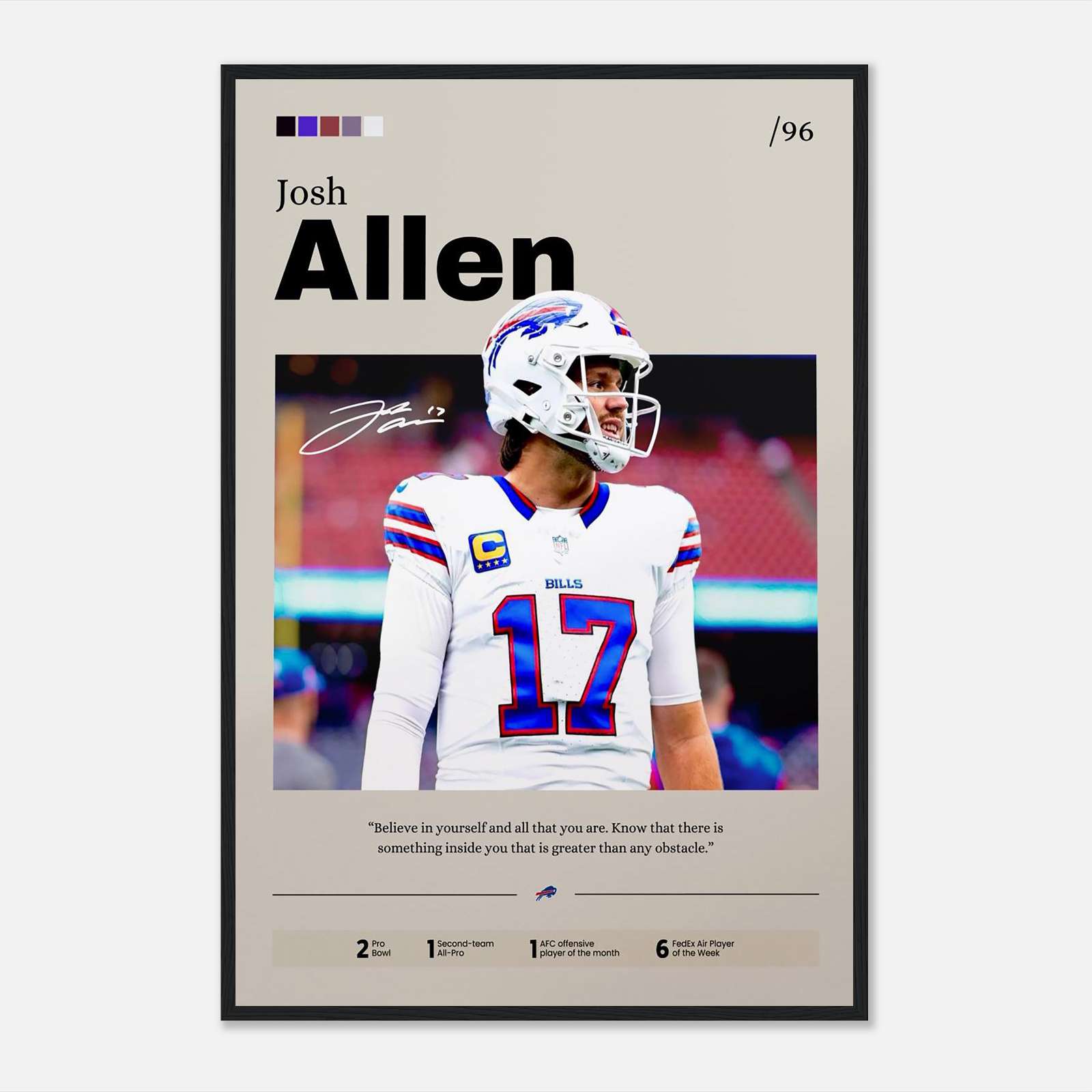 Josh Allen Poster 2, Full-Size Movie Poster, Ready to Hang - Citiesbox
