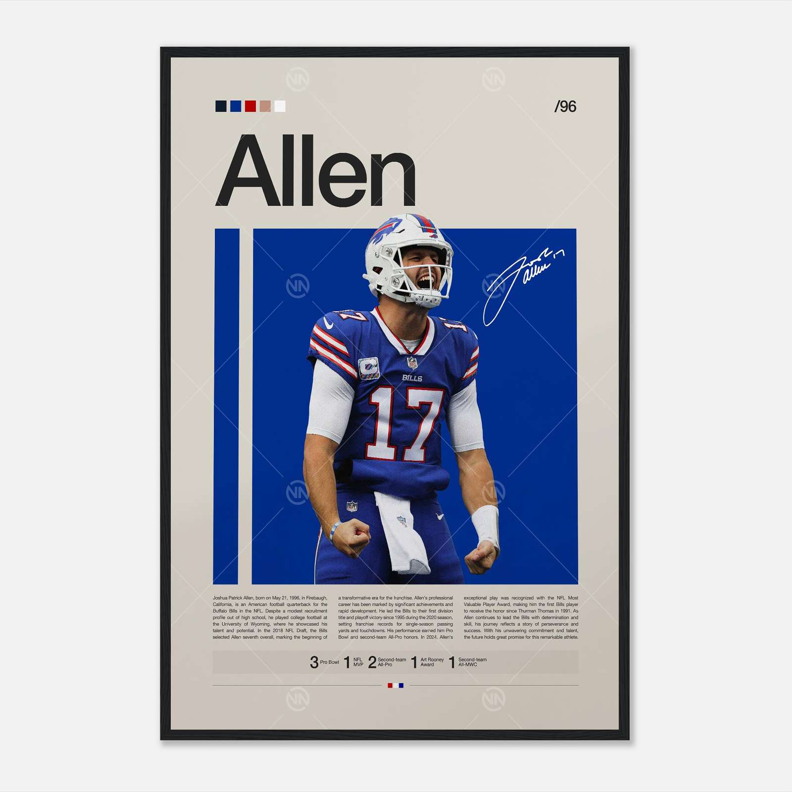 Josh Allen Poster, Full-Size Movie Poster, Ready to Hang - Citiesbox