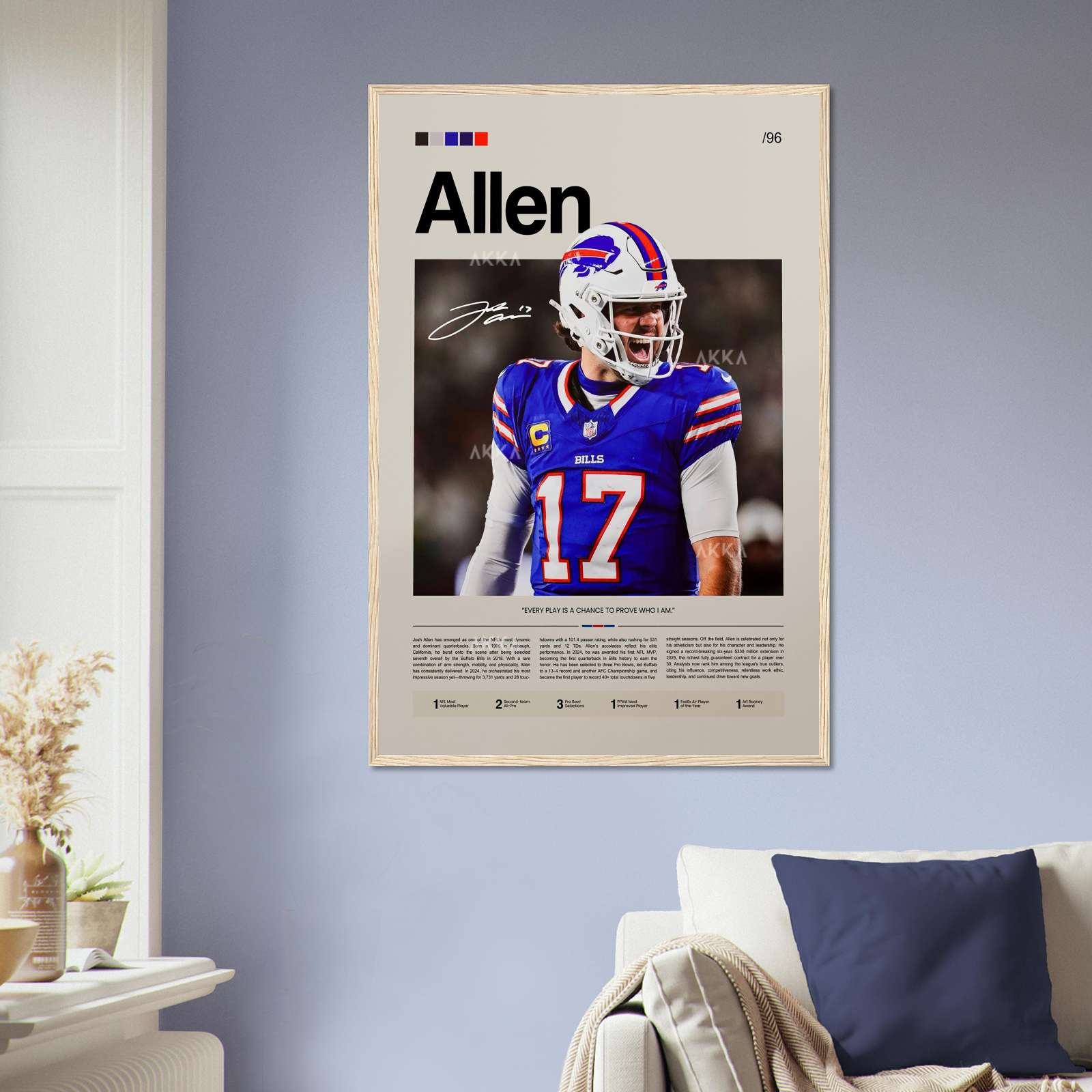 Josh Allen Poster, Sports Poster, Football Poster, American Football ...
