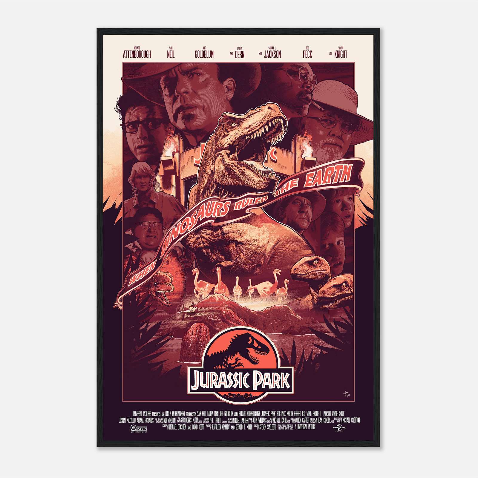 Jurassic Park Movie Poster, Photo Wall Art Laura Dern Jeff Goldblum ...