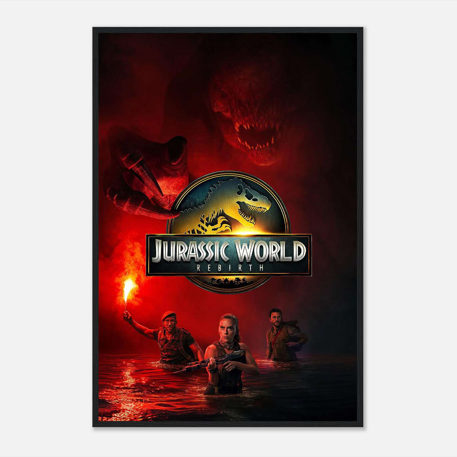 Jurassic World Movie Poster, Red Jurassic World Rebirth Movie Poster ...