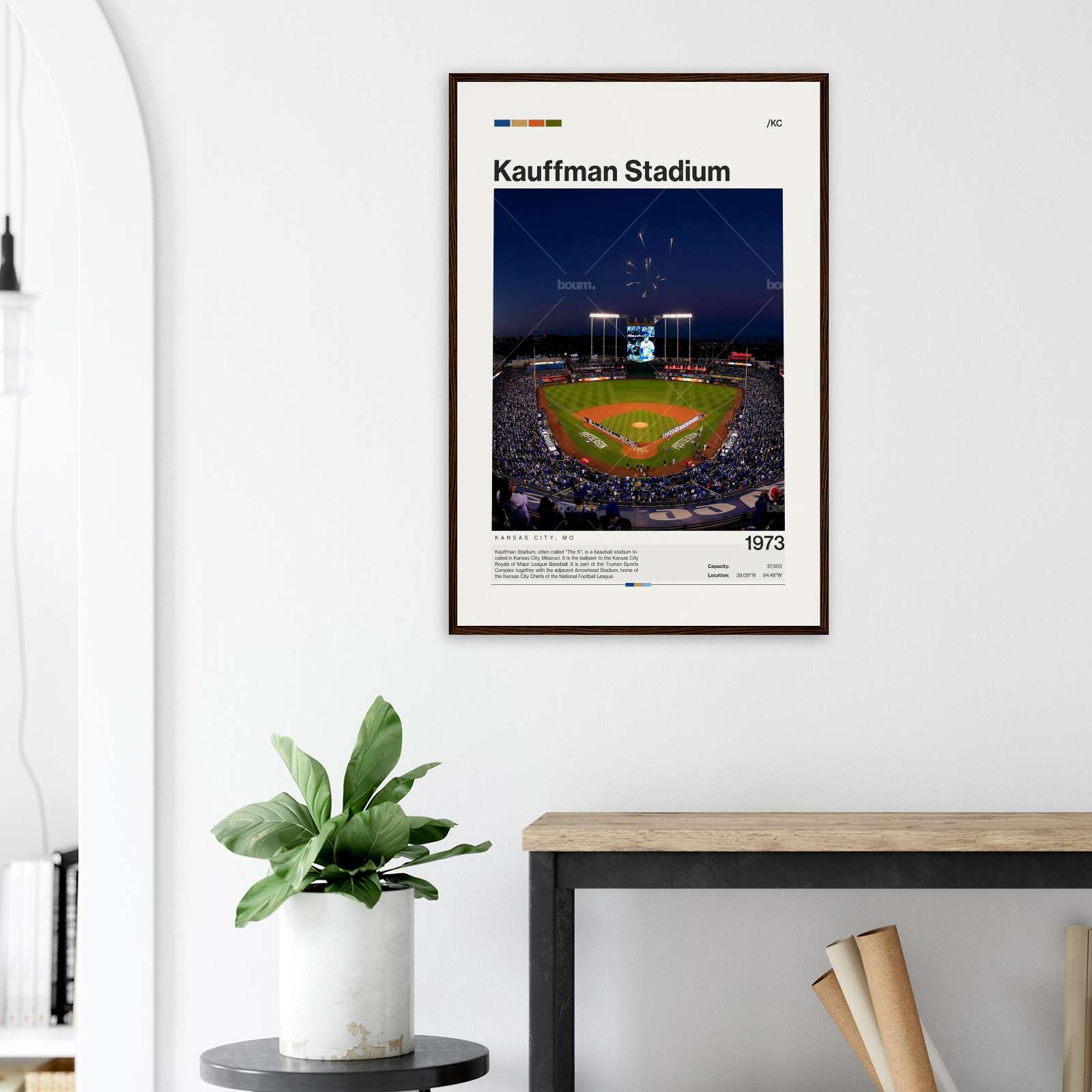 Kauffman Stadium Poster, Stadium Poster, Sports Poster, Full-Size ...