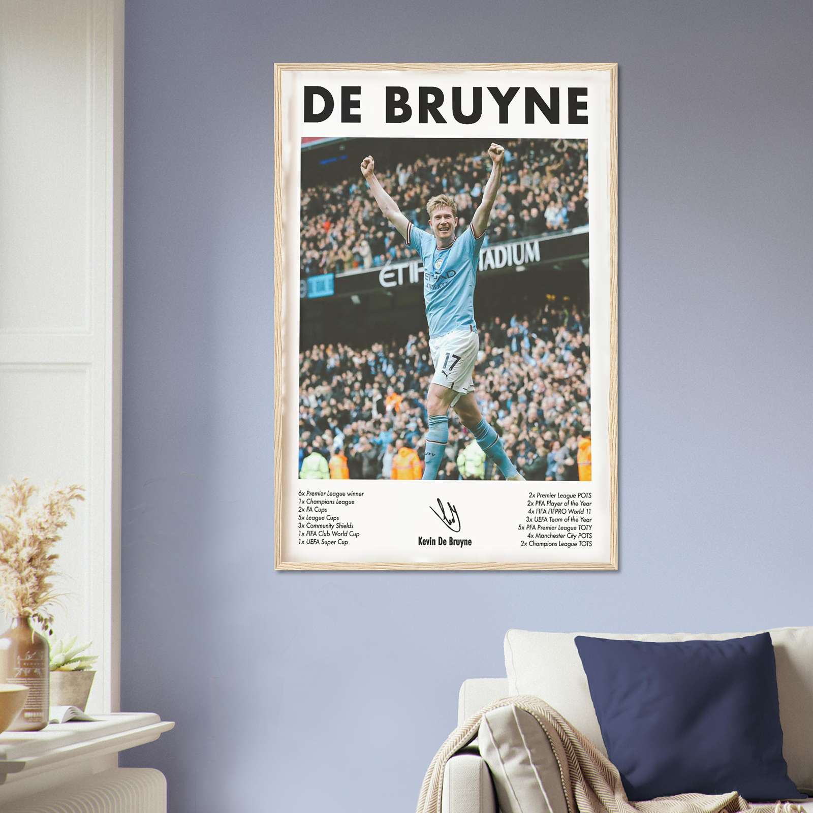 Kevin De Bruyne Poster, Sports Poster, Football Player Poster, Full ...