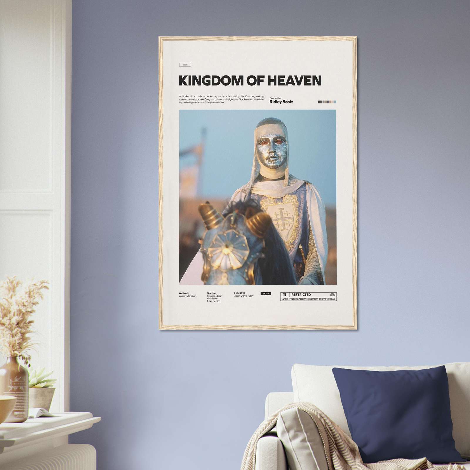 Kingdom Of Heaven Movie Poster, Vintage Movie Poster, Film Poster, Full ...