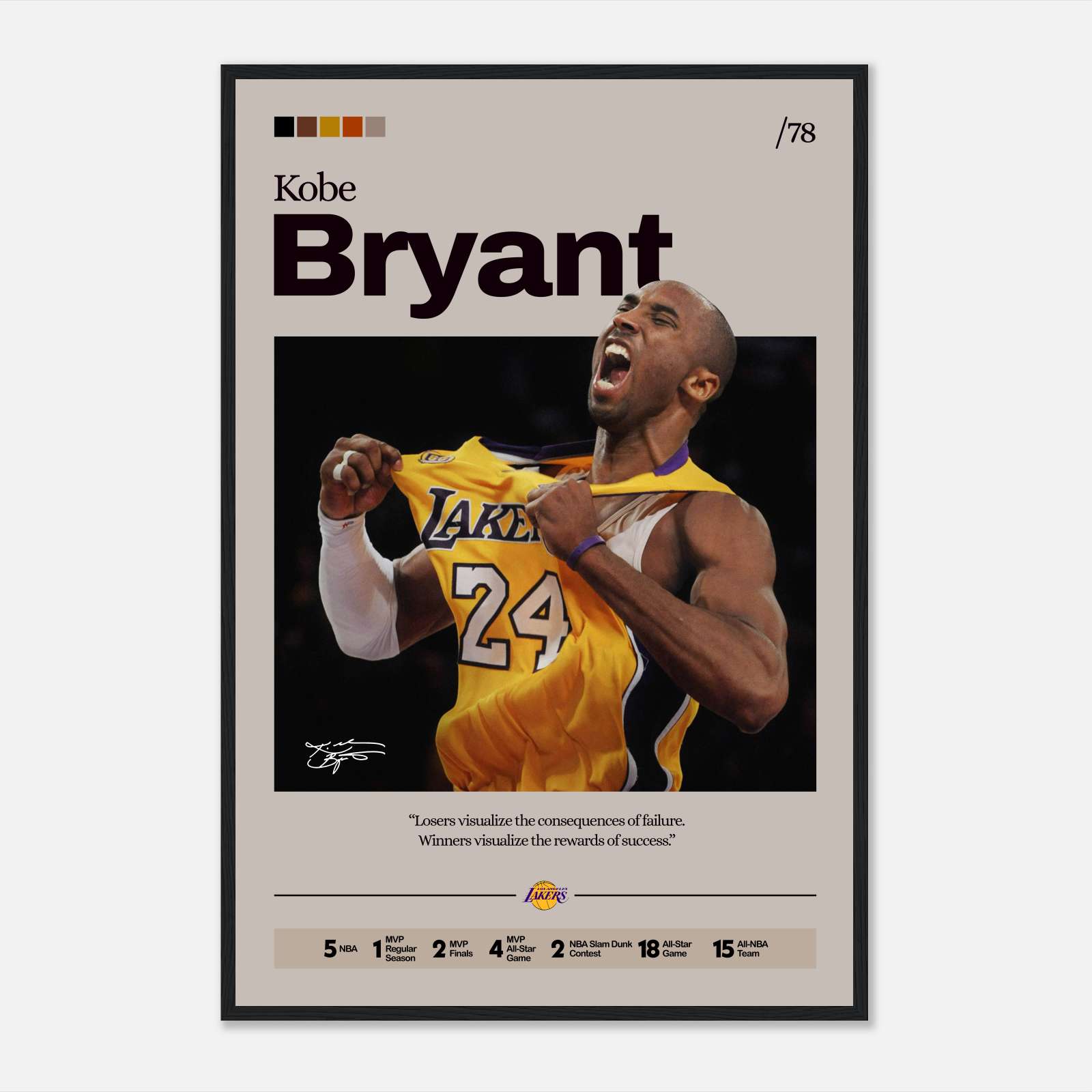 Kobe Bryant Poster Basketball Legend Print Sports Wall Art, Full-Size ...